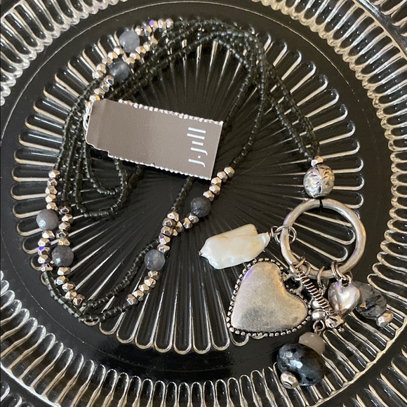 J. Jill | Jewelry | Jjill Elegant Silver And Black Charm Necklace ...